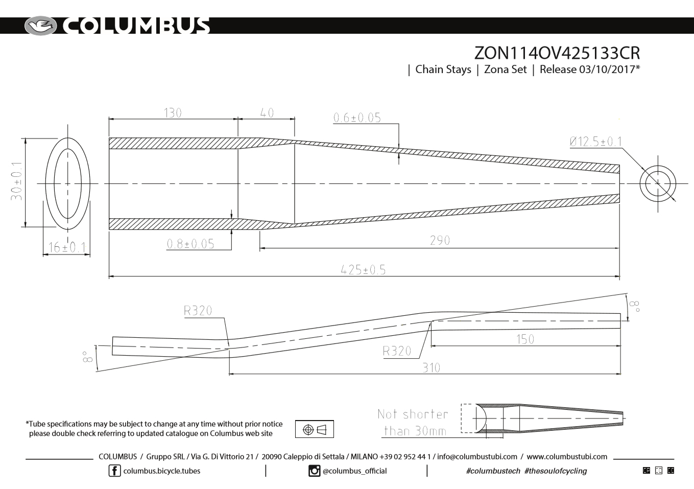 Zona Chain Stay Cx Cross - Hillbrick Bicycles